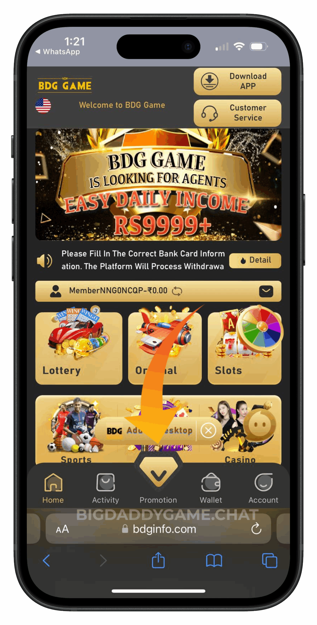 Big Daddy Game - Register Now & Get ₹500 Sign Up Bonus